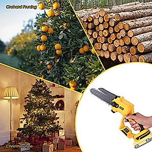 Mellif Mini Chainsaw 6-Inch for Dewalt 20V MAX Battery, Cordless Power Chain Saw with Security Lock, Brushless Handheld Electric Chainsaw for Wood Cutting Tree Trimming (Battery Not Included)