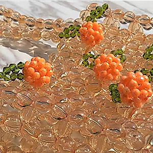 Abvokury YIFEI Women Orange Colored Transparent Flower Beaded Acrylic Shoulderbag Evening Bags for Wedding Party