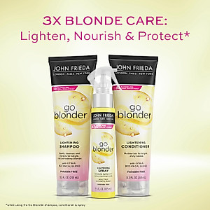 John Frieda Go Blonder Shampoo and Conditioner Set, Gradually Lightens Blonde Color Up, For Natural or Color-Treated Hair, Formulated with a Citrus Botanical Blend, Paraben Free, 8.3 oz, Pack of 2