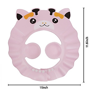 ITODA Baby Bath Shampoo Cap with Ear Protection Safe Bathing Visor Hat Soft Shower Wash Hair Adjustable Portable Eye Shield for Children Toddler Girls Kids
