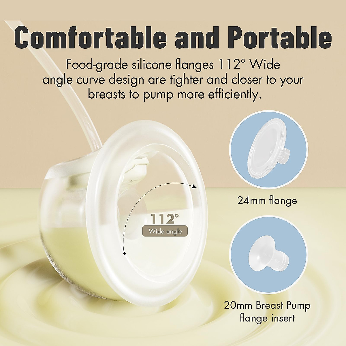 Phanpy Hands-Free Breast Pump E-Shine, Anti-Backflow Design, Smart LED Display with Various Emojis and Memory Function, Low Noise, 4 Modes 8 Levels Portable Wearable Breast Pump, 24mm&20mm Flange