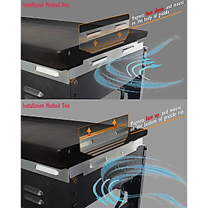 Upgraded Wind Guards for 28 inch Blackstone Griddle, Blackstone Griddle Accessories, Magnetic 430 Stainless Steel Wind Screens, Hold Heat, Protect Flame, Save Gas