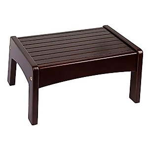 Wildkin Slatted Wooden Step Stool for Kids and Adults, Measures 14 x 9.5 x 7 Inches, Ideal for Kitchen or Bathroom Use, Skid-Proof Design Suitable for Individuals Up to 200lbs, BPA-free (Espresso)