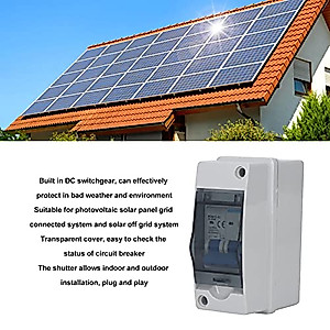 DC Disconnect Switch 1000V 40A Solar PV DC IP65 Distribution Box Isolation Switch Photovoltaic Solar Panel Grid Connected System Transparent Cover Miniature Circuit Breaker MCB