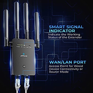 【2022 WiFi Extender】 WiFi Range Extender Signal Booster up to 8500sq.ft & 45 Devices, Internet Wi-Fi Booster and Signal Amplifier for Home, Long Range Wireless Repeater with Ethernet Port, Easy Setup