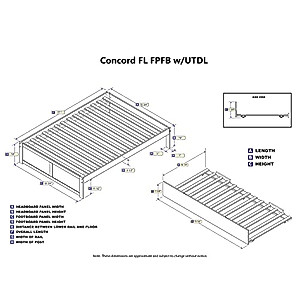 Atlantic Furniture AR8032012 Concord Platform Bed with Twin Size Urban Trundle, Full, White