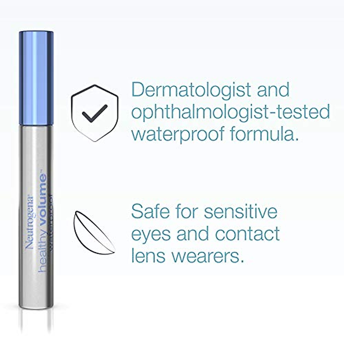 Neutrogena Healthy Volume Lash-Plumping Waterproof Mascara, Volumizing and Conditioning Mascara with Olive Oil to Build Fuller Lashes, Clump-, Smudge- and Flake-Free, Black/Brown 08, 0.21 oz