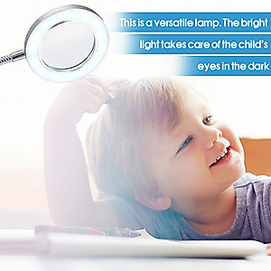 LED Magnifying Lamp with Clamp, 1.75X Magnifying Glass with Light for Desk, Sewing, Table & Easel Use Super Bright, Perfect for Reading, Hobbies, Task Crafts, Repair or Workbench, Cool White