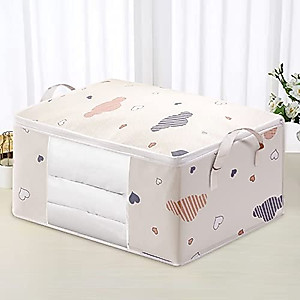 Iuhan Large Comforter Storage Bag Folding Organizer Bag for King/Queen Comforters, Pillows, Blankets, Bedding/Quilt, Blanket, Duvet, Space Save