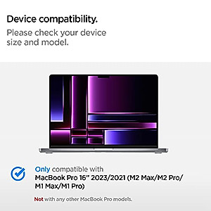 Spigen Urban Fit Designed for MacBook Pro 16 inch Hard Shell Case A2780 / A2485 with M2 Pro / M2 Max Chip / M1 Pro / M1 Max Chip (2023/2021) - Black
