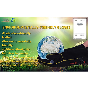 662℉ Leather Welding Gloves for Women Man, Long Sleeve Work Heat Resistant Fire Gloves Oven Mitts for Tig Mig Stick BBQ Fireplace Animal Handling, Wood Stove Tools Accessories