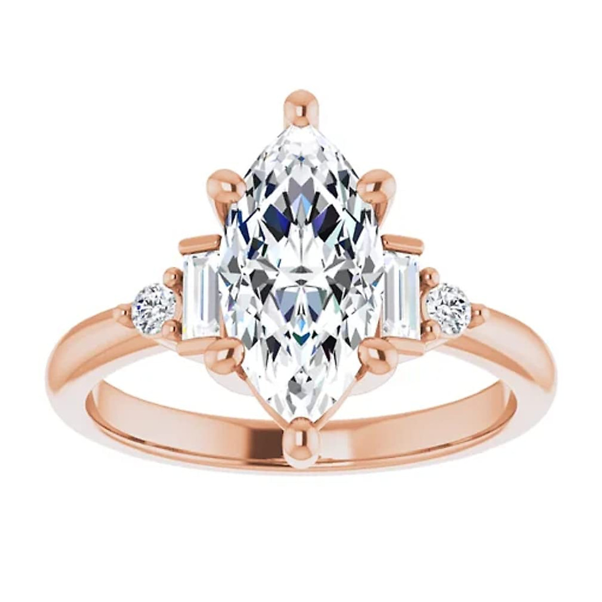 925 Silver, 10K/14K/18K Solid Gold Moissanite Engagement Ring, 1.0 CT Marquise Cut Handmade Solitaire Ring, Diamond Wedding Ring for Women/Her Anniversary Proposes Ring, VVS1 Colorless