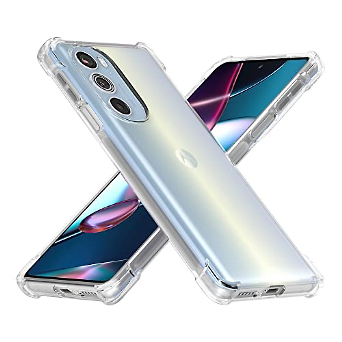 Cresee Case for Motorola Edge Plus 2022 (Edge+ 2022) / Edge Plus 5G UW 2022, Crystal Clear Cover with Reinforced Corner Bumper Slim Fit Shockproof Flexible TPU Phone Case - Transparent