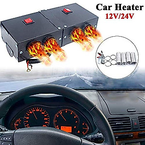 MACHSWON Car Heater Kit High Power Fast Heating Fan Defrost Defogger For Automobile Windscreen Winter Windshield Defogger Defroster 12V 500W