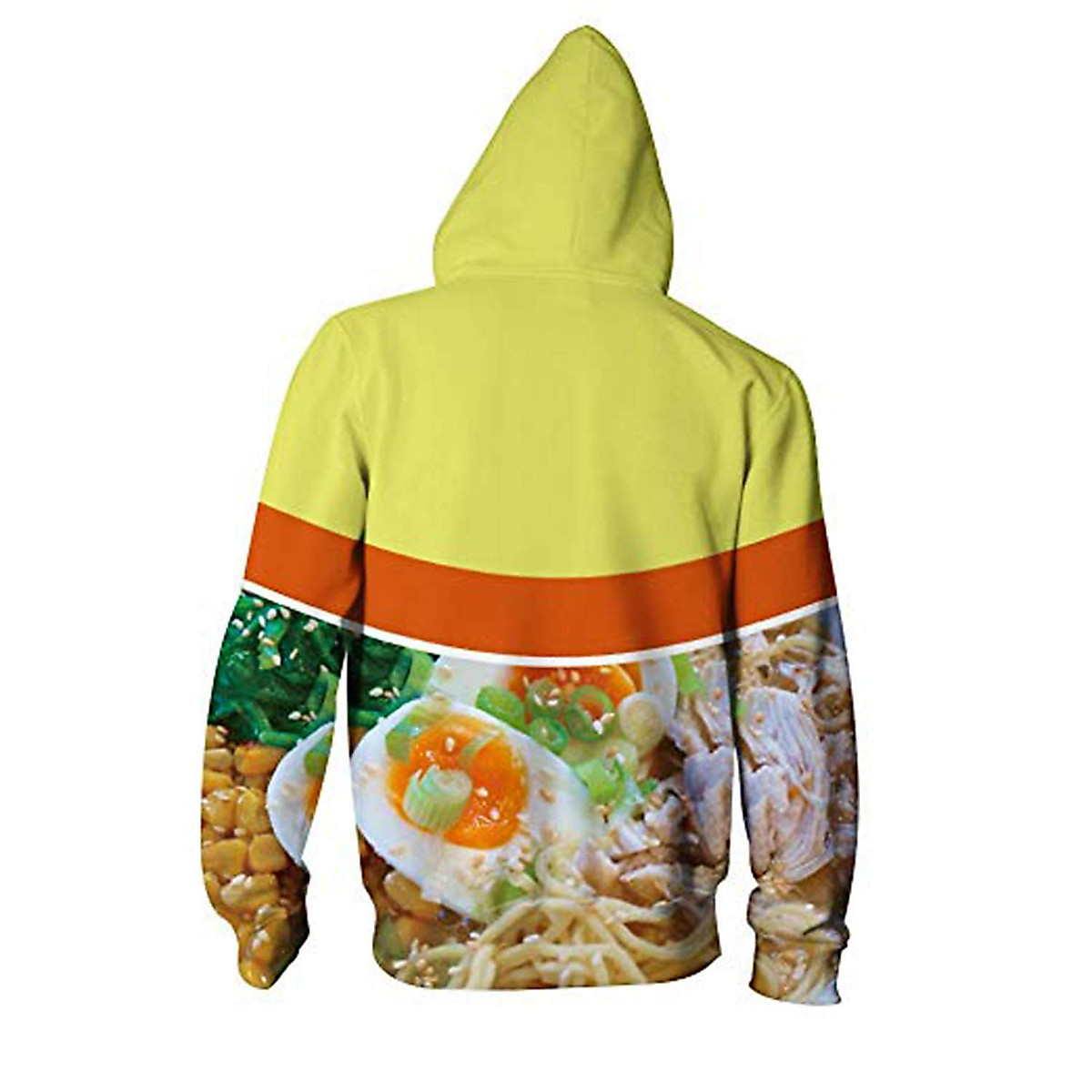Keasmto 3D Ramen Chicken Noodle Soup Hoodie Food Sweatshirt For Men Women Cotton Cute Zipper XXXL