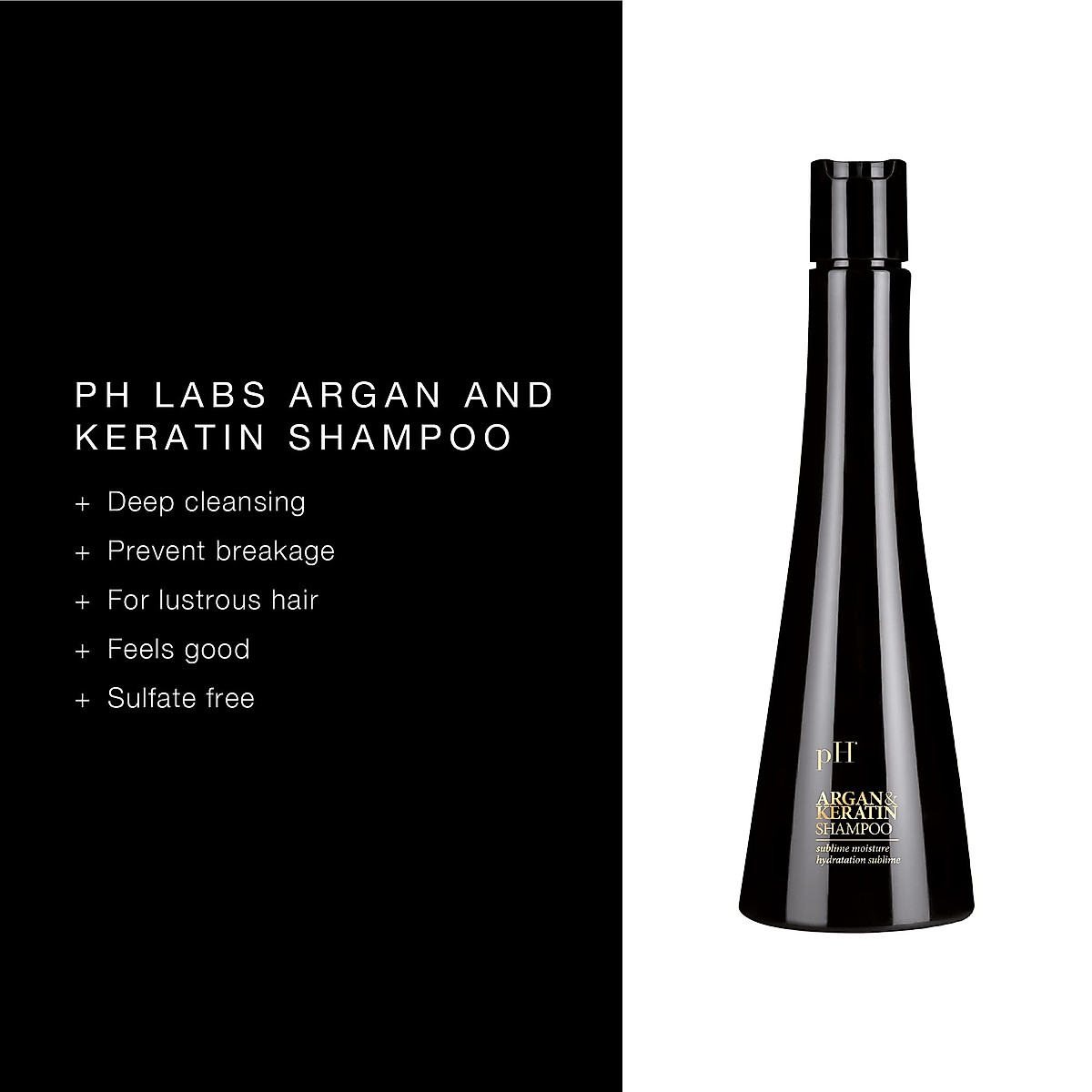 pH Labs Argan & Keratin Shampoo - Deeply Hydrating, Moisturizing Shampoo for Damaged, Color-Treated Hair, Adds Shine, Strength & Softness - 8.45 oz