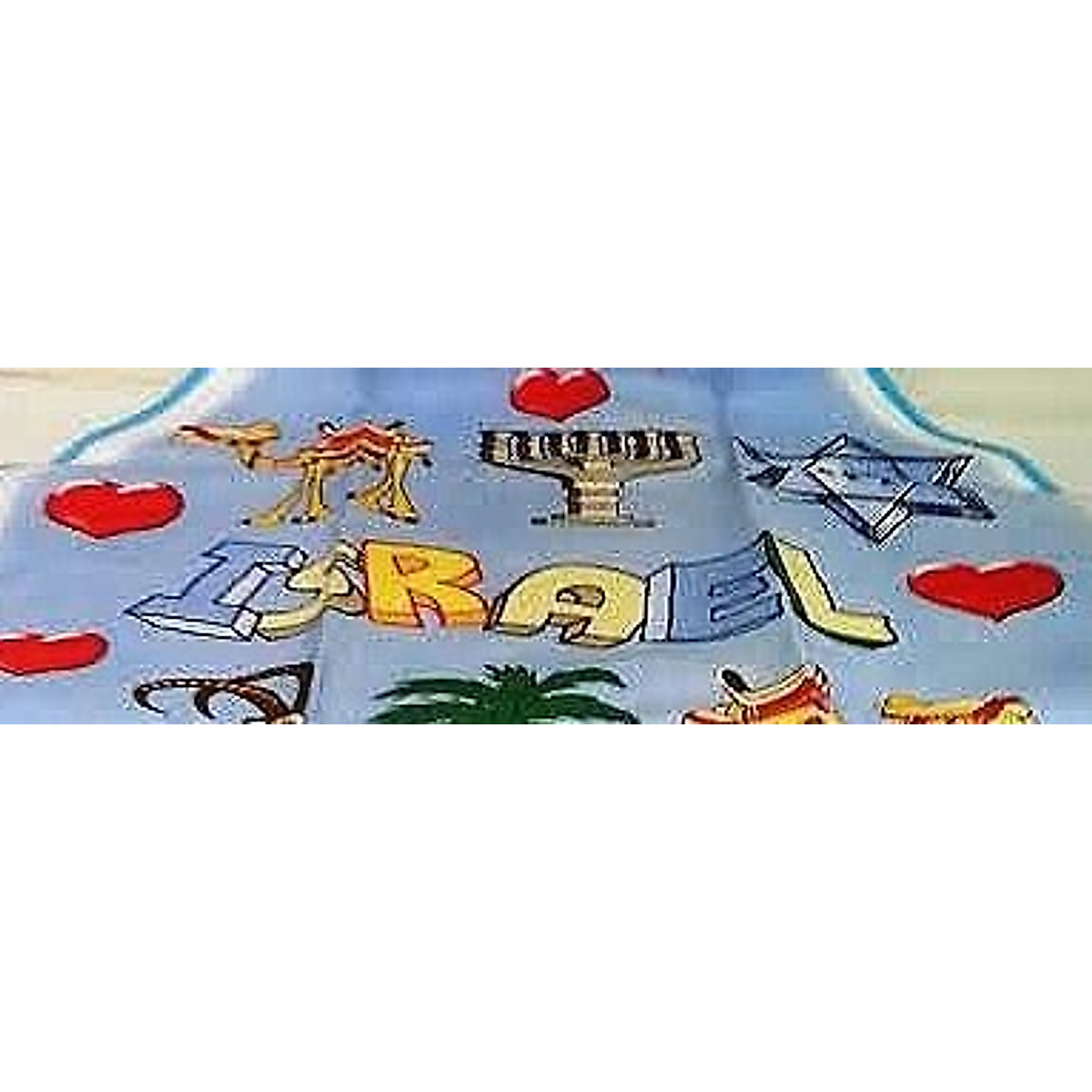 Judaica Place Apron Colorful with Israel Pictures