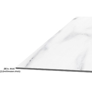 Palazzo Self Adhesive 12-Inch Vinyl Floor Tiles, 20 Rectangular Tiles - 12" x 24", Luxe White Pattern - Peel & Stick, DIY Flooring for Kitchen, Dining Room, & Bedrooms by Achim Home Décor