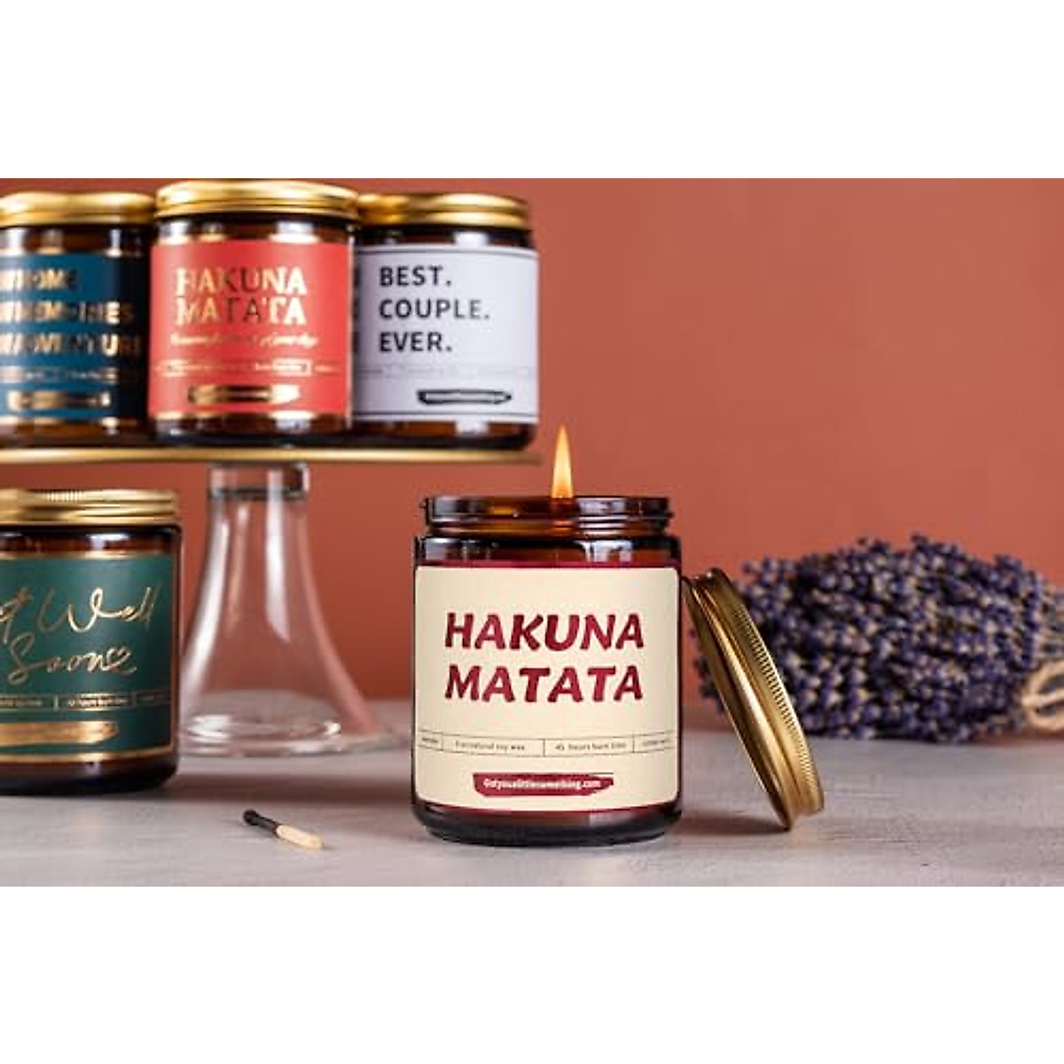 Got You A Little Something Hakuna Matata Lavender Vanilla Disney Candle | Disney Gifts for Women Adults, Disney Mom Birthday Gift | Lion King Themed Christmas Presents for Her ; Hakuna Matata Candle