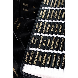 UPAFEXXI-Leather Bible Tabs, Bible Tabs for Women and Men(Gold Foil Lettering) Large Print Stickers, Easy to Read and Apply, 80 Chapters Labels for Easy Navigation(Black)