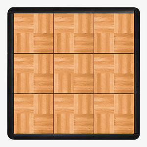 IncStores 3/8" Thick Snap Together Dance Flooring Tiles | 12”x12” Printed Vinyl Dance Floor Tiles for Practice & Performance | Oak | 1 Tile Pack