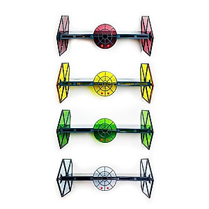 ThreeIslandsArt Tie Fighter Inspired Sci-Fi Wall Hanging with Functional Shelving: A Must-Have Star Wars Gifts for Adults Men and Women, Perfect Gaming Decor and Funko Pop Display