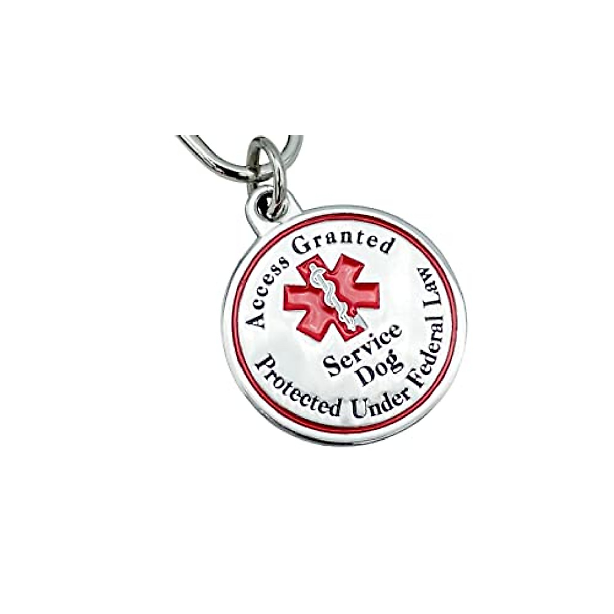 December Pets Service Dog Tag Double Sided Red Medical Alert Symbol Medal for Small Dogs Use for Collars Harness Vest Easy to Switch Pet ID