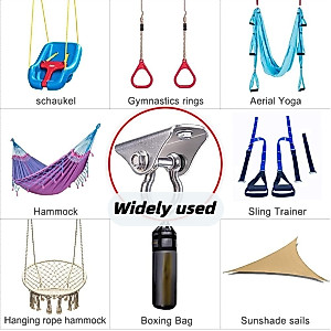 SELEWARE Heavy Duty Swing Hangers Stainless Steel Swing Hooks Ceiling Mount Swing Hardware for Porch Swing Set Hammock Chair Heavy Bag Yoga Silk 2 Pack