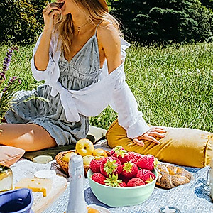 Epahi Wheat Straw Bowls Sets, 60 OZ Unbreakable Cereal Bowls Set of 4, Lightweight Microwave Dishwasher Safe Bowls, Reusable Large Bowls for Serving Soup Salad