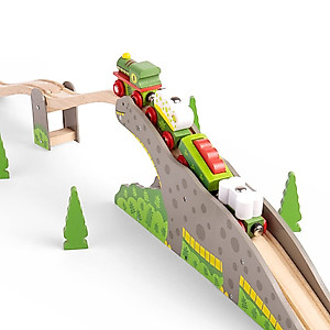 Bigjigs Rail Bronto Riser - Dinosaur Train Set Accessory, Wooden Train Track & Accessories, Railway Toys & Trains for Kids, Age 3+ Years, Train Not Included