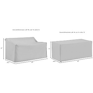 Crosley Furniture Patio Furniture Covers, Waterproof 3-Piece Cover Set for Outdoor Coffee Table, Loveseats, Tan