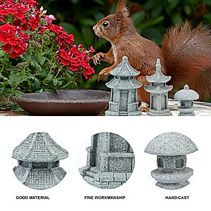 YARNOW Mini Pagoda Statue Ceramic Fairy Garden Figurine Hexagon Environments Flower Vase Aquarium Decorations DIY Micro Landscape Ornament 3Pcs, Light Grey, 5.5x2.8cm (302O3HB0N1EG1511I1LAVD)
