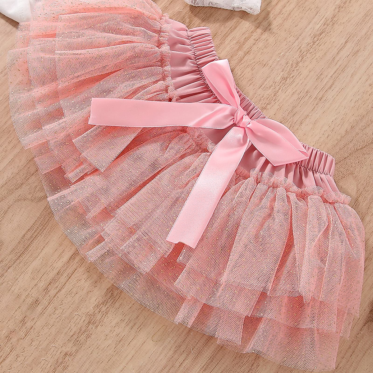 LUZOZEZO Newborn Baby Girl 1st Birthday Infant Outfit One Cotton Lace Romper Tulle Princess Tutu Skirt Dress Jumpsuit Bodysuit Clothes