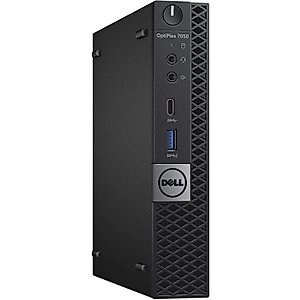 Dell Optiplex 7000 Series 7050 Micro Form Factor MFF Desktop Computer, Intel Core i5-6500T Quad-Core Processor, 16GB DDR4 RAM, 512GB SSD, HDMI, DisplayPort, VGA, USB Type-C, Wi-Fi, Windows 10 Pro