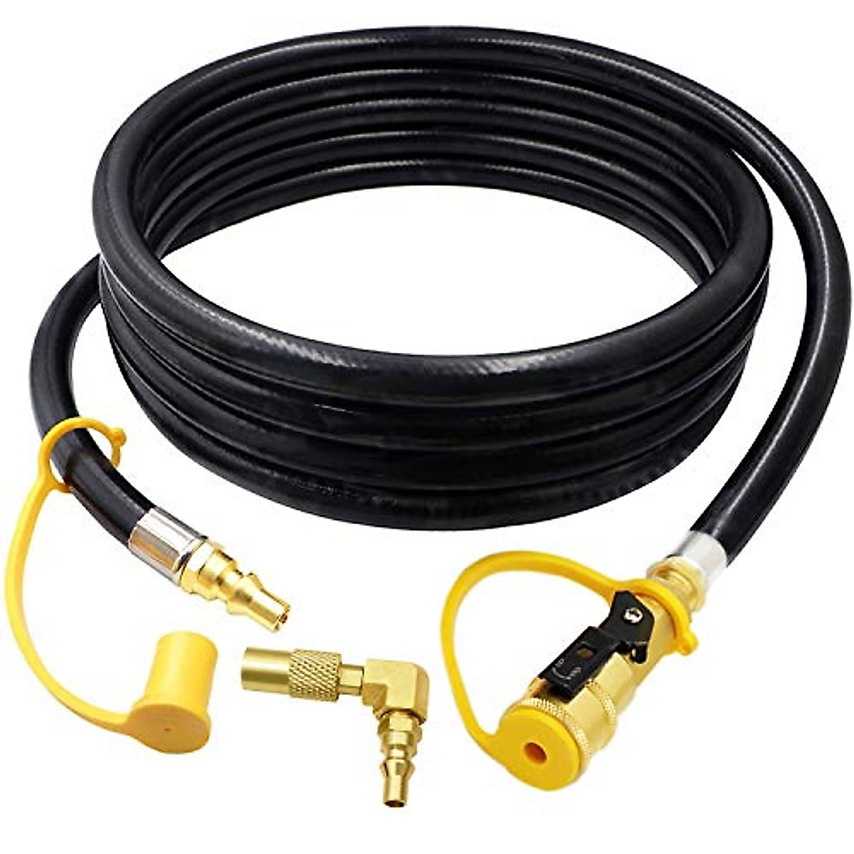 MCAMPAS 12FT RV Propane Quick Connect Hose with Propane Elbow Adapter for Blackstone 17"/22" Griddles