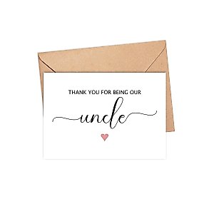 GreenStar Gifts Thank You For Being Our Uncle Card - Uncle Thank You Card - Bridal Party Wedding Card - Uncle Appreciation Card - Funny Wedding Party Card