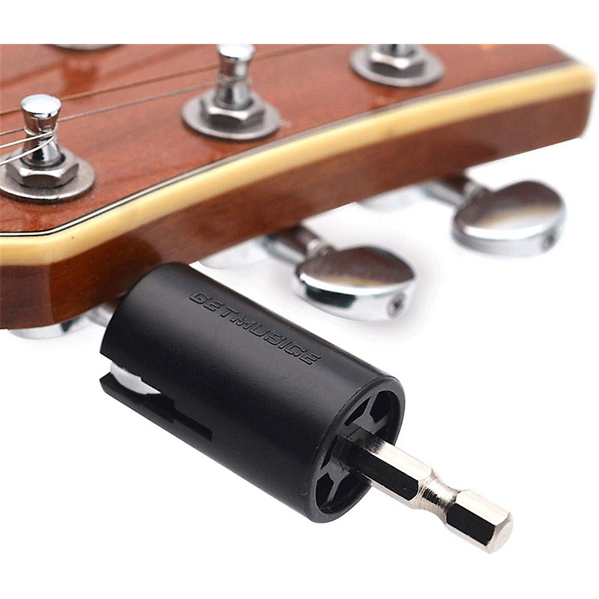 Hexagonal Drill Bit Tuning Peg Winder For Electric Acoustic Guitar Bass String Change Maintenance, Attaches to Power Screwdriver or Power Drill