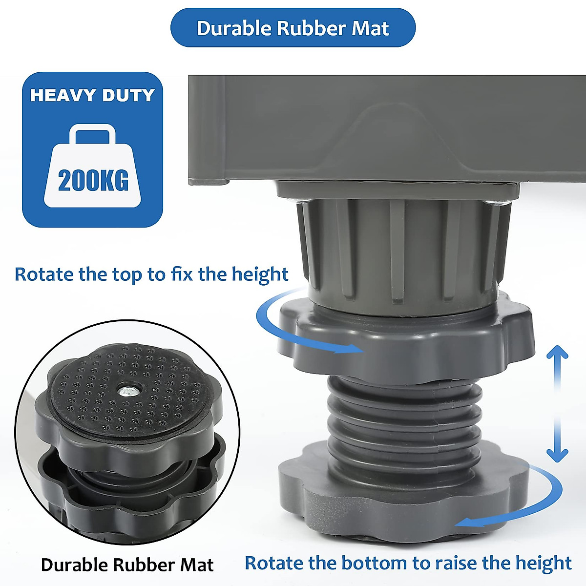 WBD WEIBIDA Mini Fridge Stand Adjustable Refrigerator Stand with 4 Strong Feet Universal Washer and Dryer Stand Heavy Duty Washing Machine Pedestal Fridge Platform for Dorm Appliance Universal Base