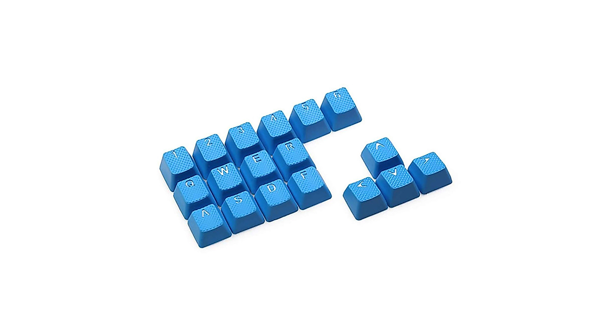 Rubber Gaming Backlit Keycaps Set for Cherry MX Keyboards - Sky Blue