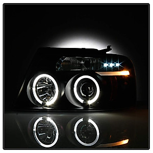 ACANII - For 2004-2008 Ford F150 LED Halo Ring Black Housing Projector Headlights Headlamps, Driver& Passenger Side