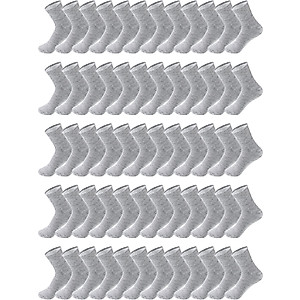 Tarpop 150 Pairs Men Quarter Ankle Socks Bulk Socks Athletic Moisture Wicking Socks Casual Sports Socks Pack (Gray)