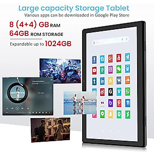 2024 Tablet Android Tablet Octa-Core Processor 64GB Storage 1TB Expandable, 2+8MP Dual Camera, Tablets PC