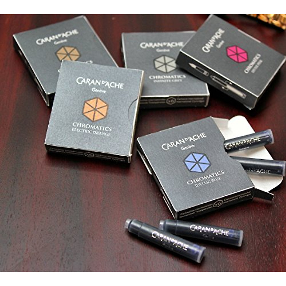 Caran d'Ache CD8021.14 Ink Cartridges - Idyllic Blue (Pack of 6)