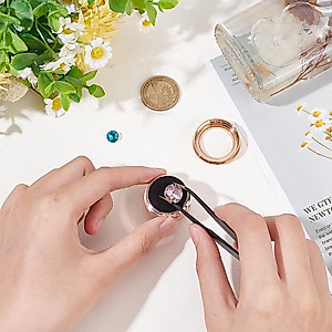 BENECREAT Rose Gold Stainless Steel Jewelry Gift Boxes with Velvet Cushion and Clear Glass Window, 1.3x0.6inch Gemstone Display Box for Small Gemstone Diamond Storage