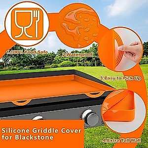 Ezebesta Silicone Griddle Portable Mat for Blackstone 28 Inch Griddle，Protective Cover Mats Blackstone Griddle Top，Covers for Blackstone Protector Outdoor-Orange outdoorliving