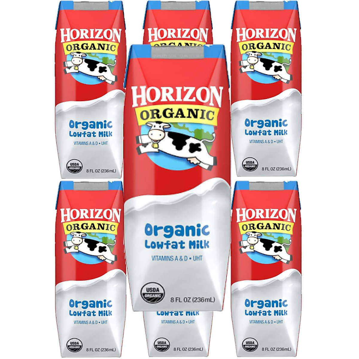 Horizon Organic Milk, 8 Ounce, (Pack of 6) with Bay Area Marketplace Napkins
