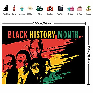 Black History Month Banner Backdrop Party Decorations - African BHM Worthwhile Commemoration National Black History Background Banner Decor Supplies