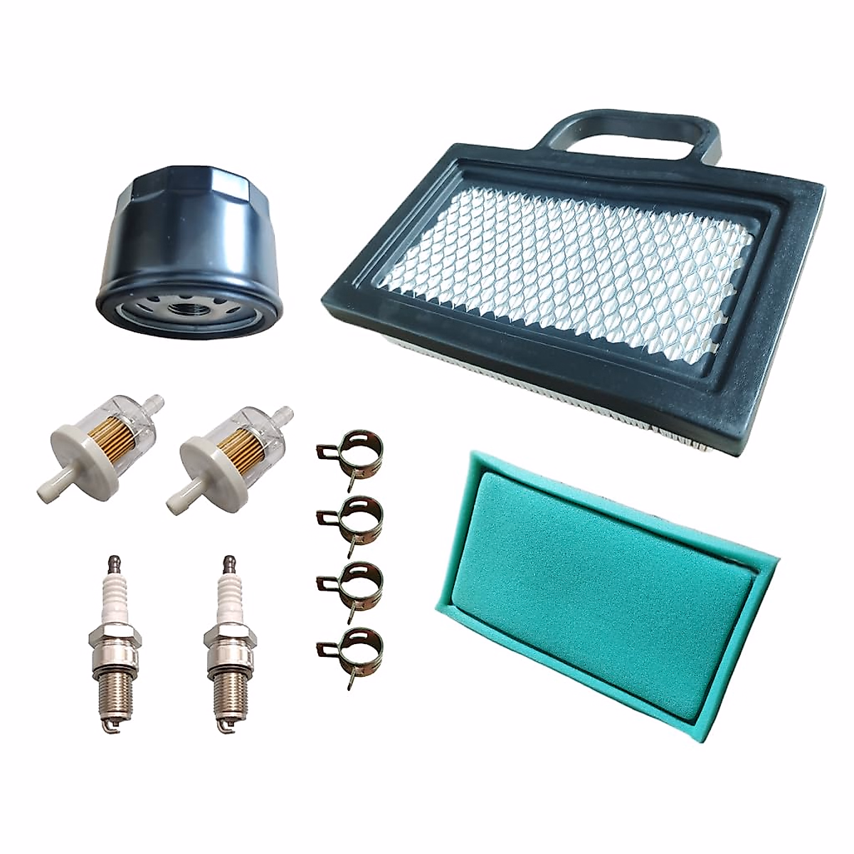 LXQTAO 698754 273638 Air Filter, 696854 Oil Filter & 691035 Fuel Filter Spark Plug Turn up Kit - Replacement for Intek Extended Life Series V-Twin 18-26 HP Lawn Mowers