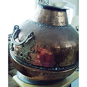 Vintage Antique Hand-hammered Middle Eastern Water, Wine, Oil Jug Brass Handles