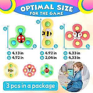 3Pcs Suction Cup Decisive Spinner Toys for Baby - Suction Table Fidget Spinner for Baby Bath Spinning Toy High Chair Toys with Suction Cups - Baby Suction Cup Toys for Babies Toddler Fidget Toys